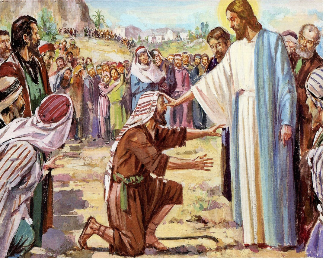 Jesus Cures Blind Man P Catholic Picture Print - Etsy