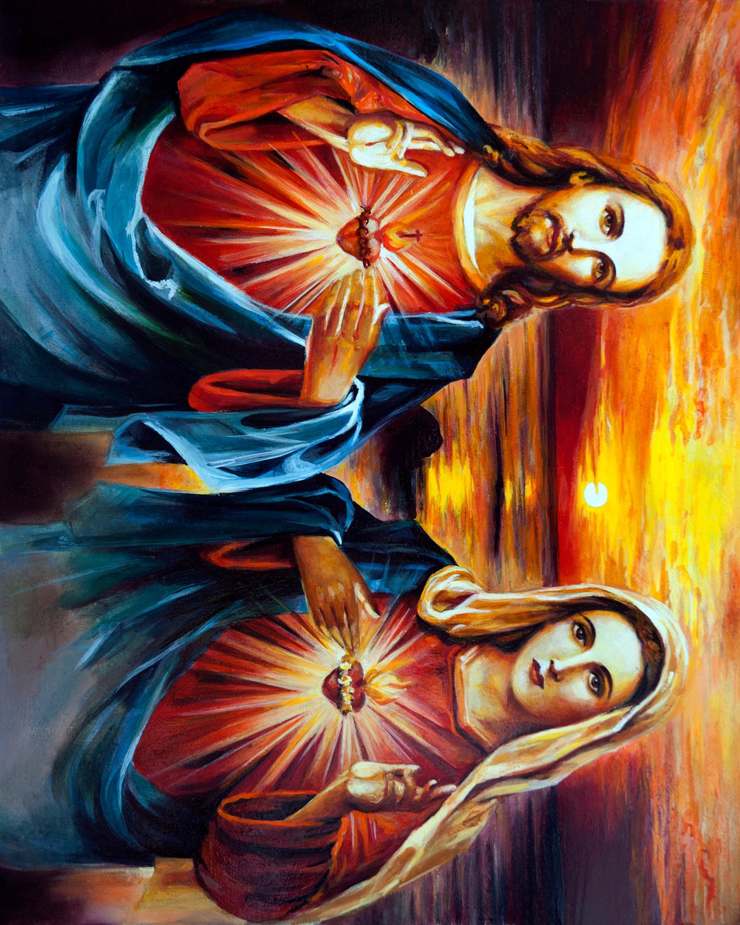 JESUS AND MARY Sh1 Catholic Picture Print - Etsy