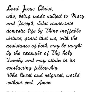 Prayer to the Holy Family A - Holy Card - Prayer Card -pack of 25 - Etsy