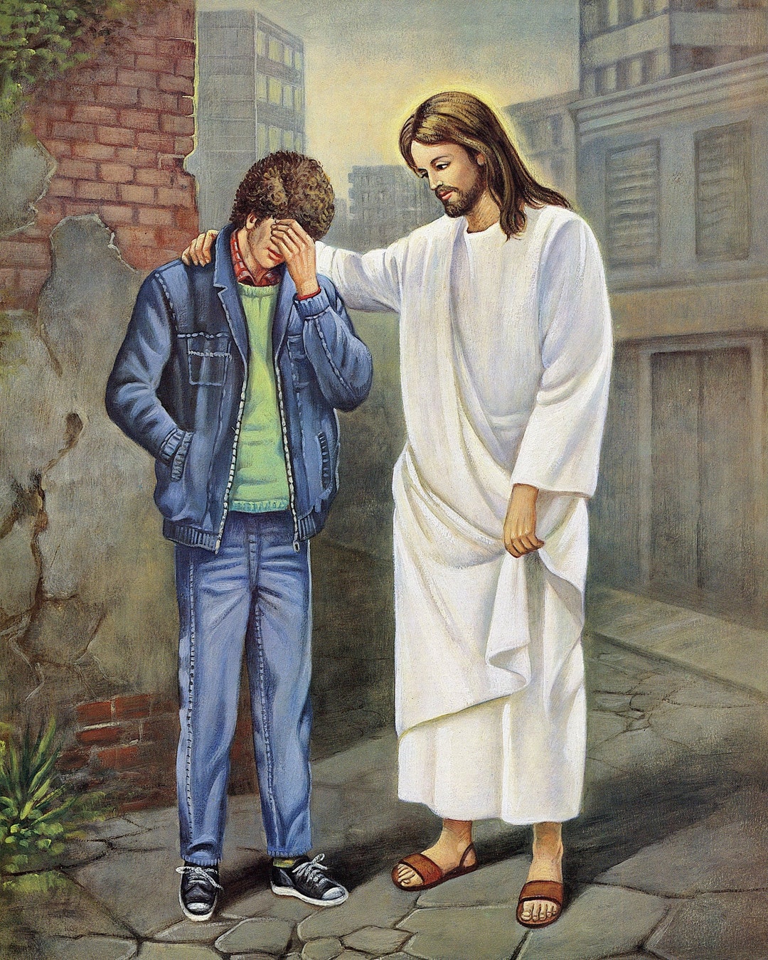 Jesus With Teen Boy Catholic Picture Print - Etsy