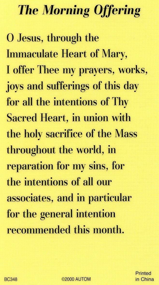 THE MORNING OFFERING 2 Holy Card Prayer Card pack of 25 - Etsy