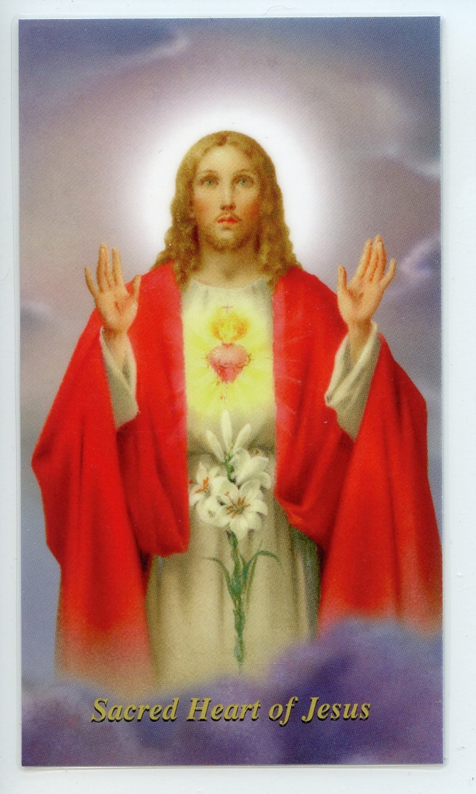 Prayer to the Sacred Heart Holy Card Prayer Card pack of 25 - Etsy