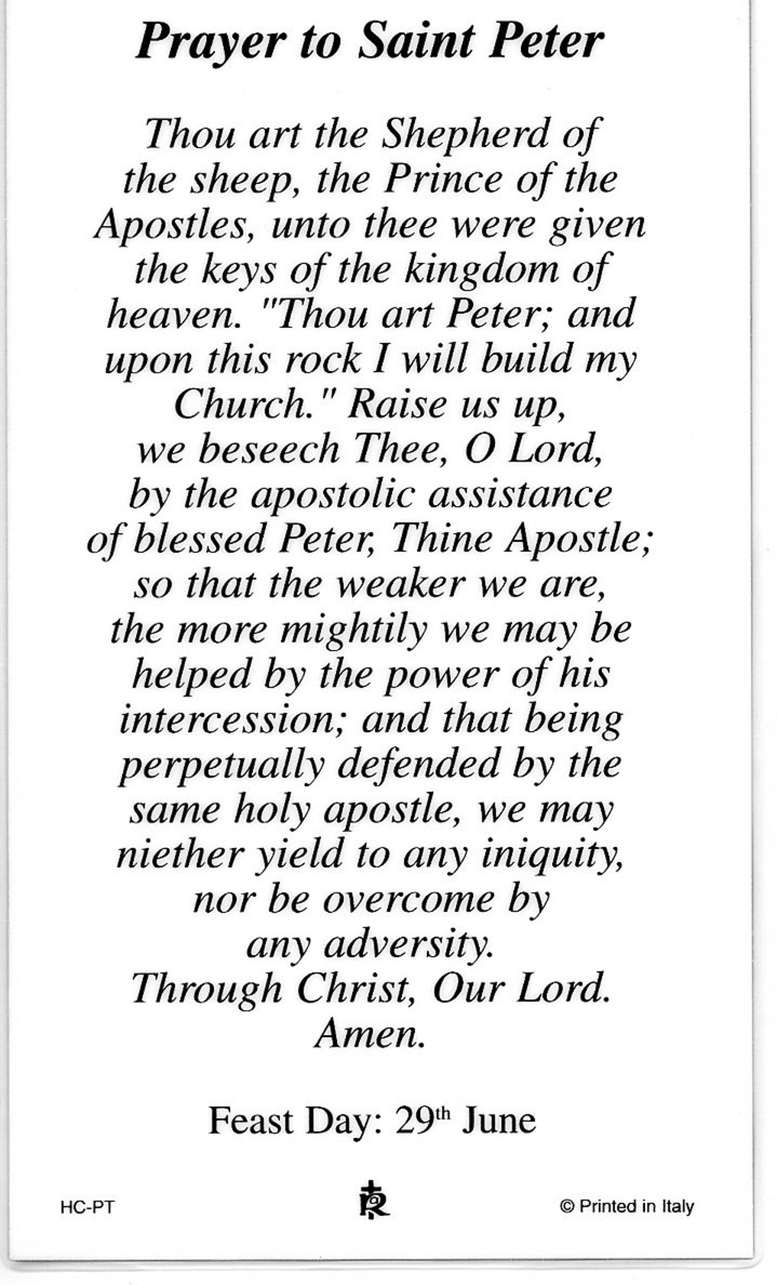 ST. PETER Holy Card Prayer Card pack of 25 - Etsy