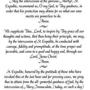 St. Expedite Prayer A - Holy Card - Prayer Card -pack of 25 - Etsy