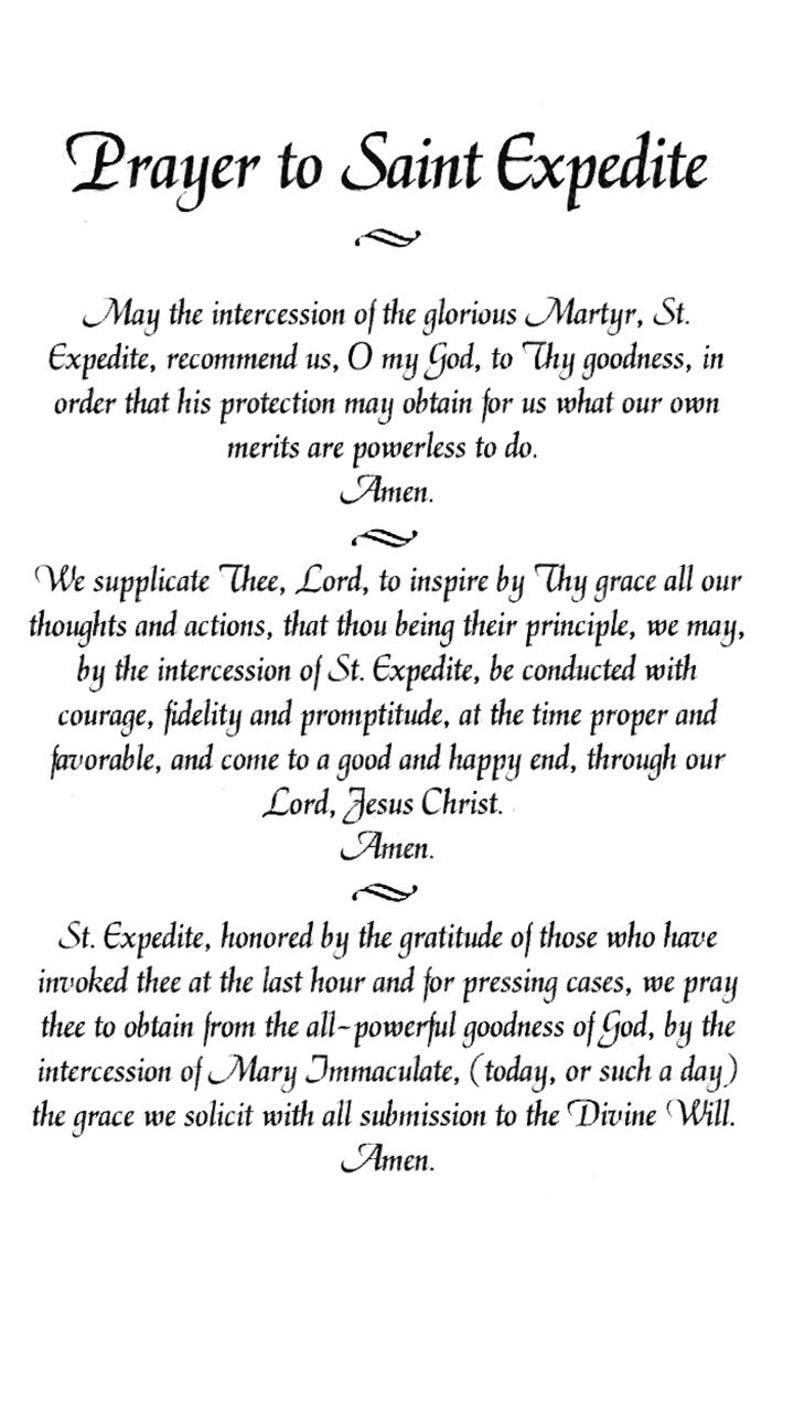 St. Expedite Prayer A - Holy Card - Prayer Card -pack of 25 - Etsy