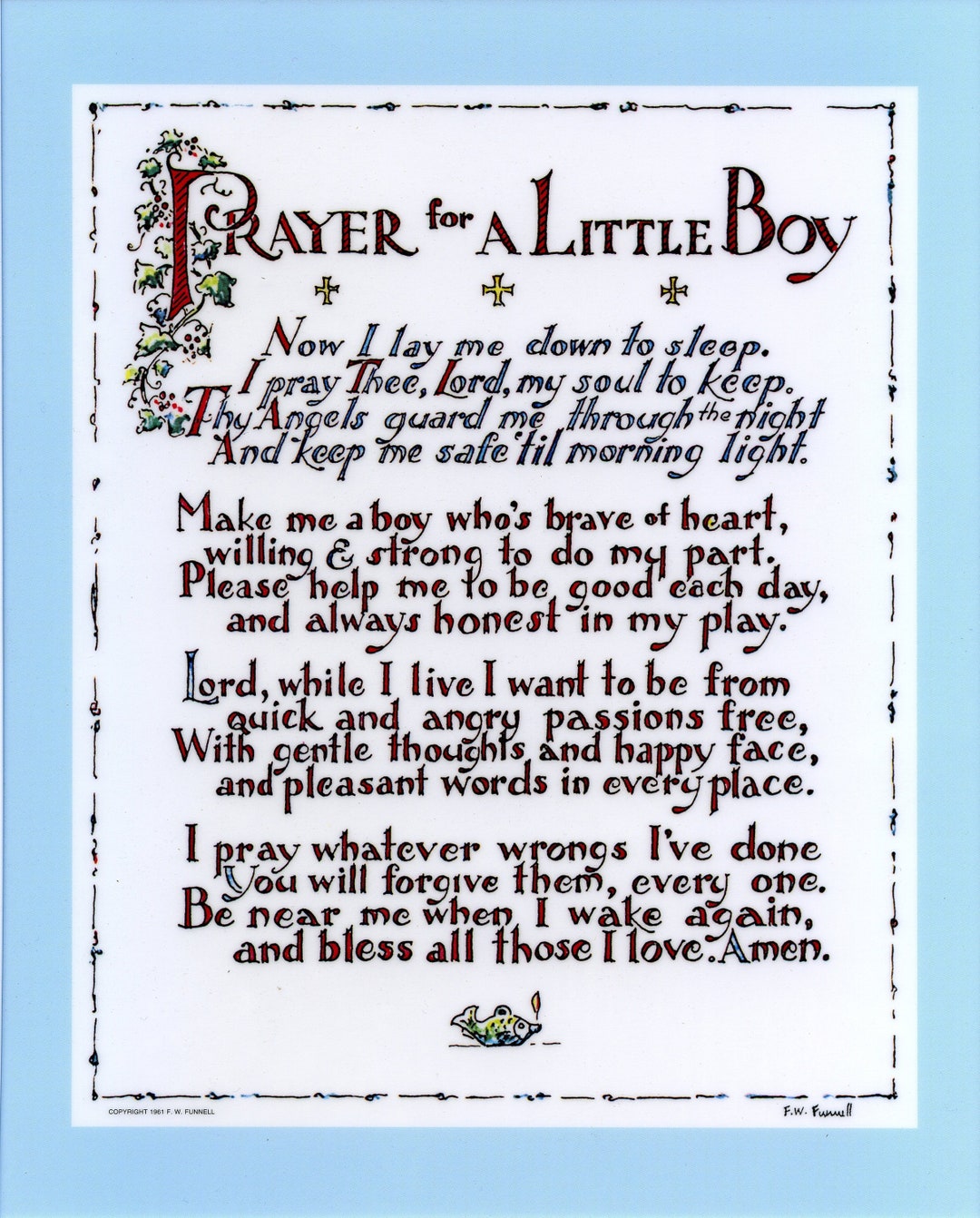 LITTLE BOY PRAYER Catholic Picture Print - Etsy
