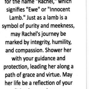 A Prayer for Rachel U - Holy Card - Prayer Card -pack of 25 - Etsy