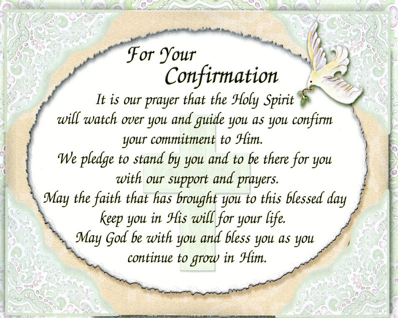 FOR YOUR CONFIRMATION Catholic Picture Print - Etsy