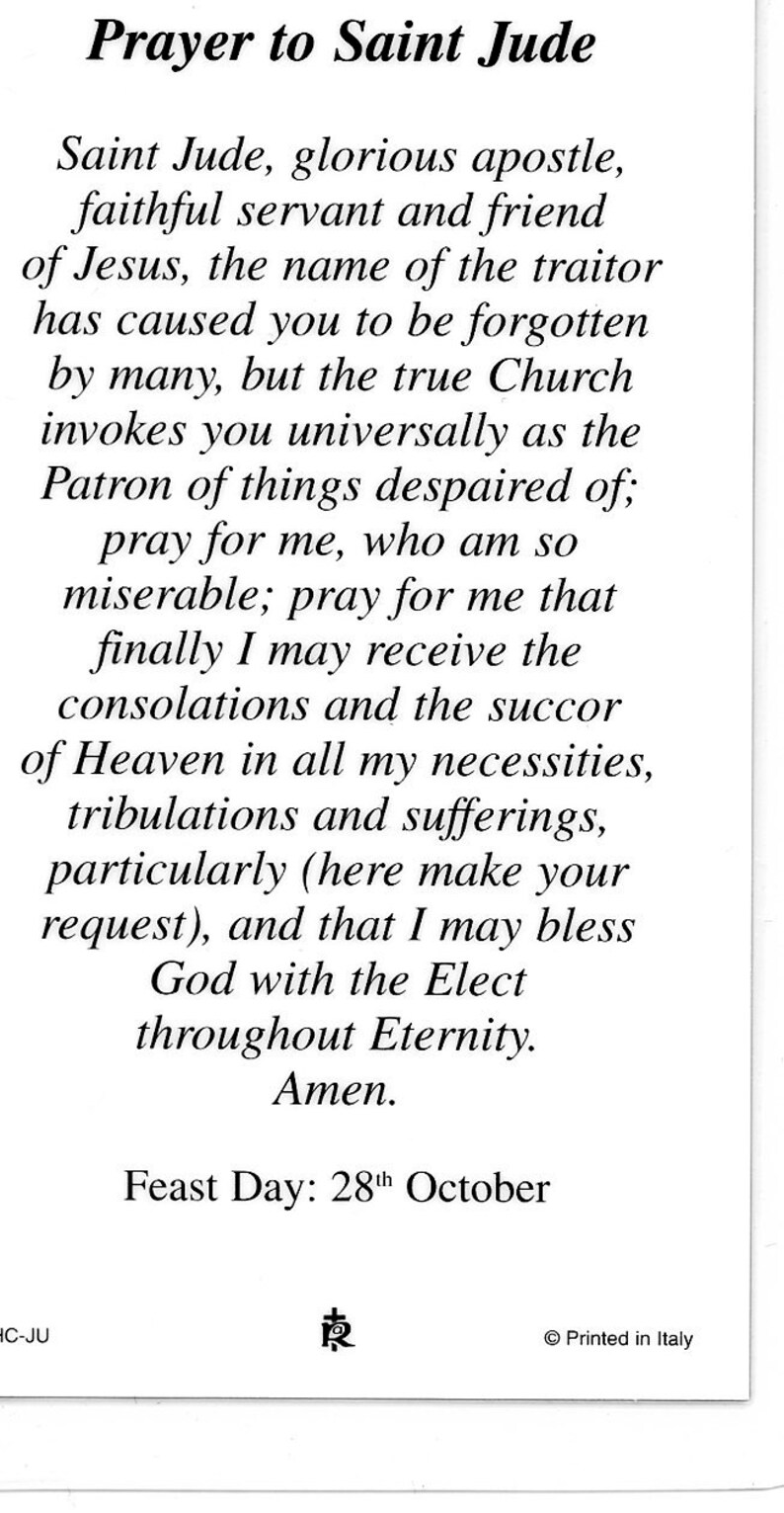 ST. JUDE Holy Card Prayer Card pack of 25 - Etsy