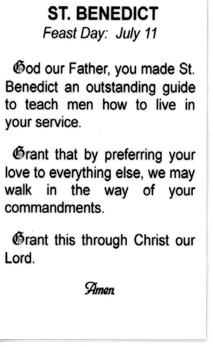 ST. BENEDICT 3 Holy Card Prayer Card pack of 25 - Etsy