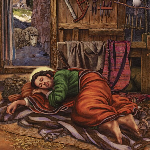 Sleeping St Joseph Print - Etsy