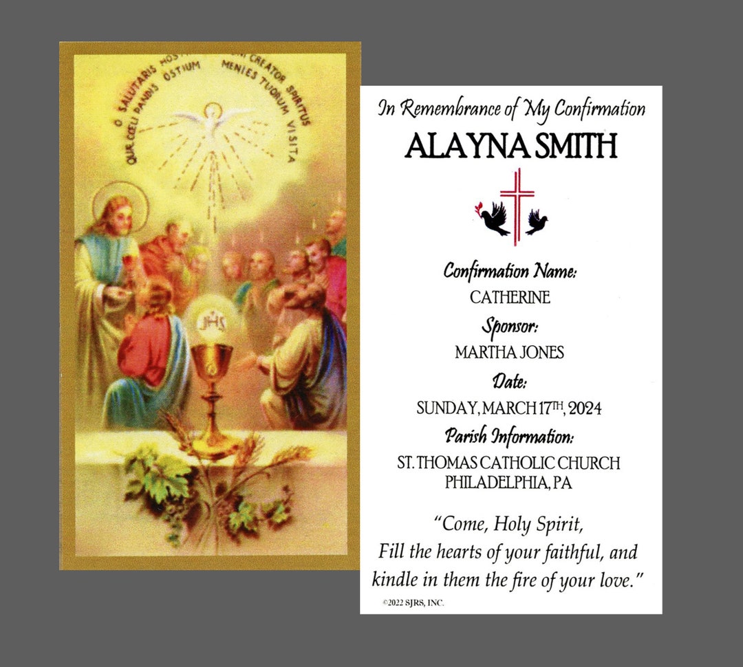 My Confirmation 2 (girl) - Personalized Confirmation Laminated Prayer ...