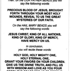 Chaplet of Divine Truth - Holy Card - Prayer Card -pack of 25 - Etsy