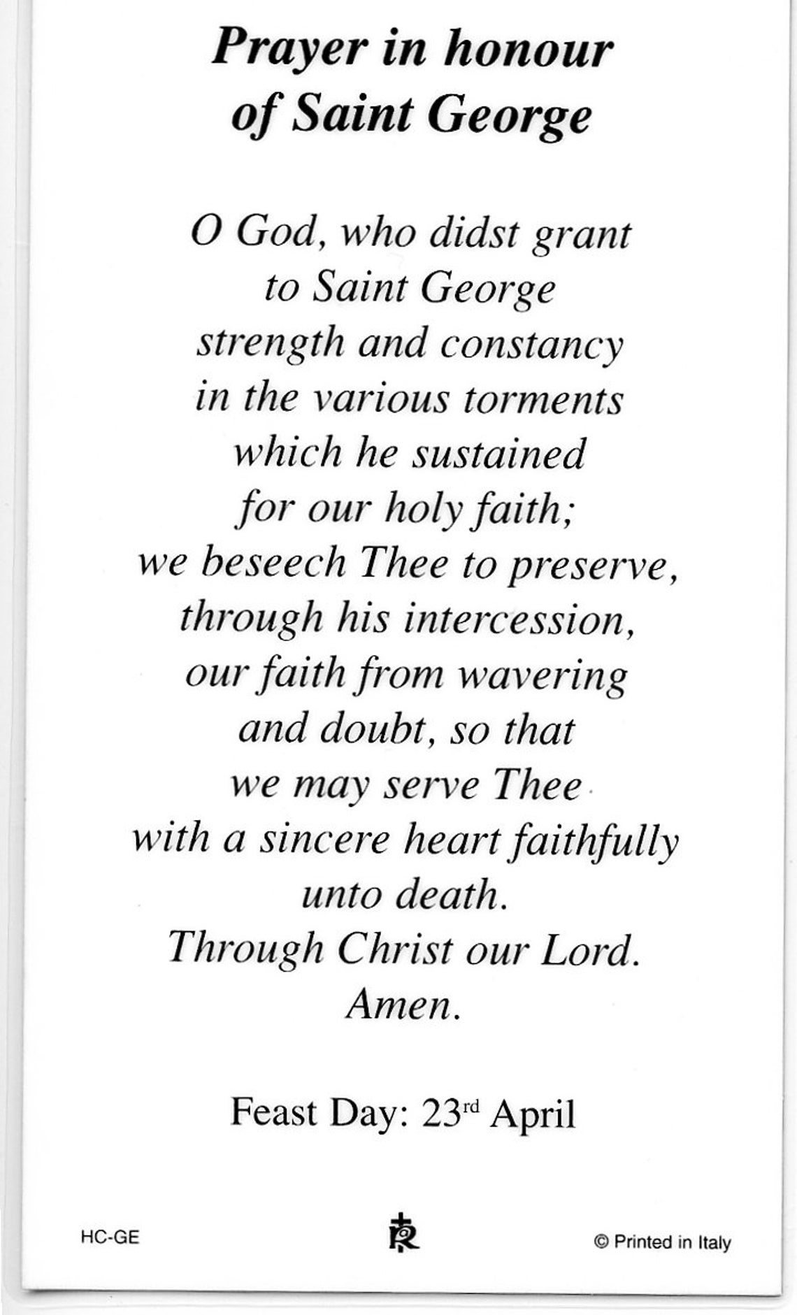 ST. GEORGE Holy Card Prayer Card pack of 25 - Etsy
