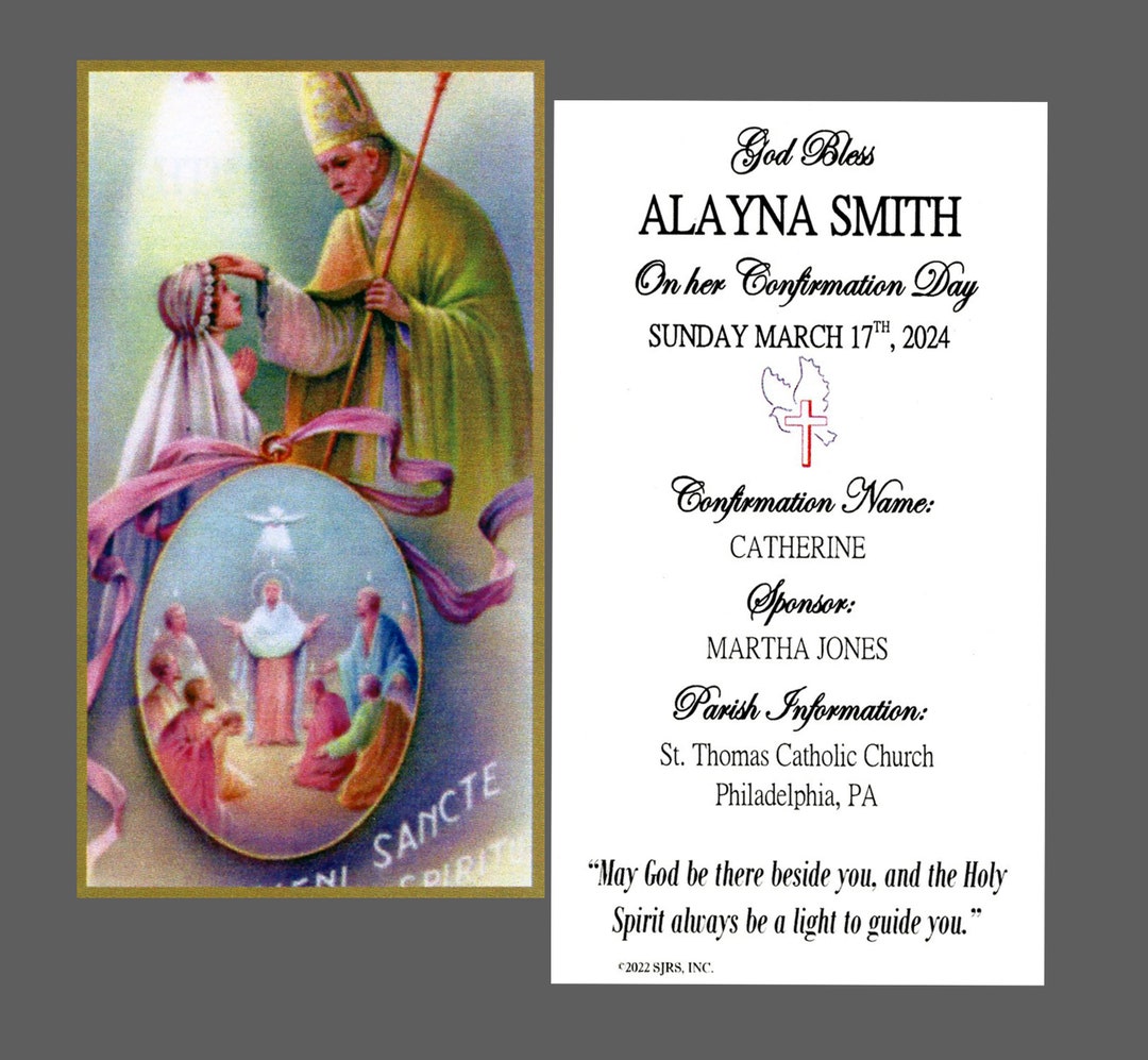 God Bless Confirmation (girl) - Personalized Confirmation Laminated ...