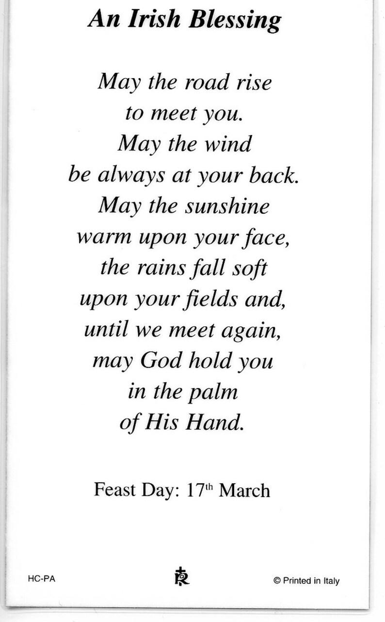St. Patrick irish Blessing Holy Card Prayer Card pack - Etsy