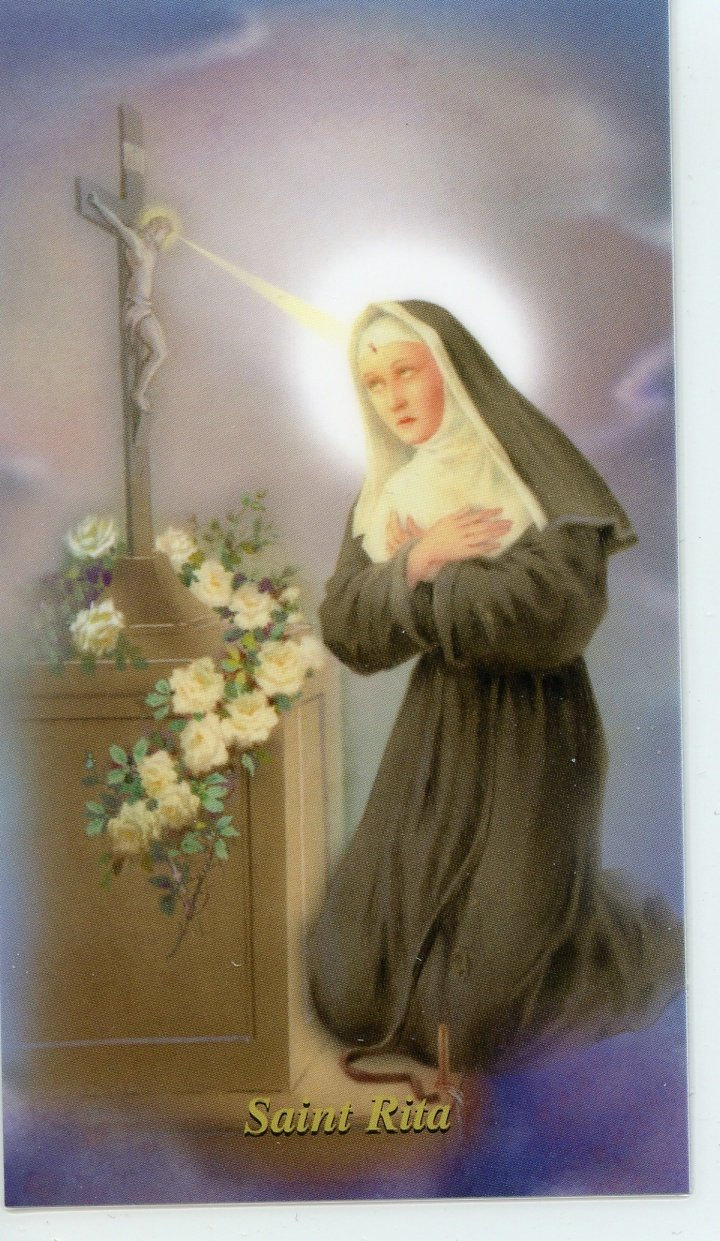 ST. RITA Relic Holy Card Blessed by Pope Francis | Etsy
