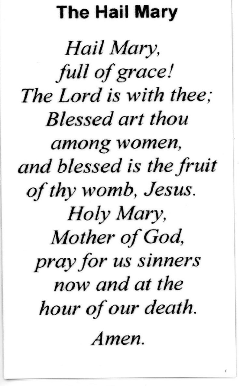 THE HAIL MARY Holy card Prayer card Pack of 25 | Etsy