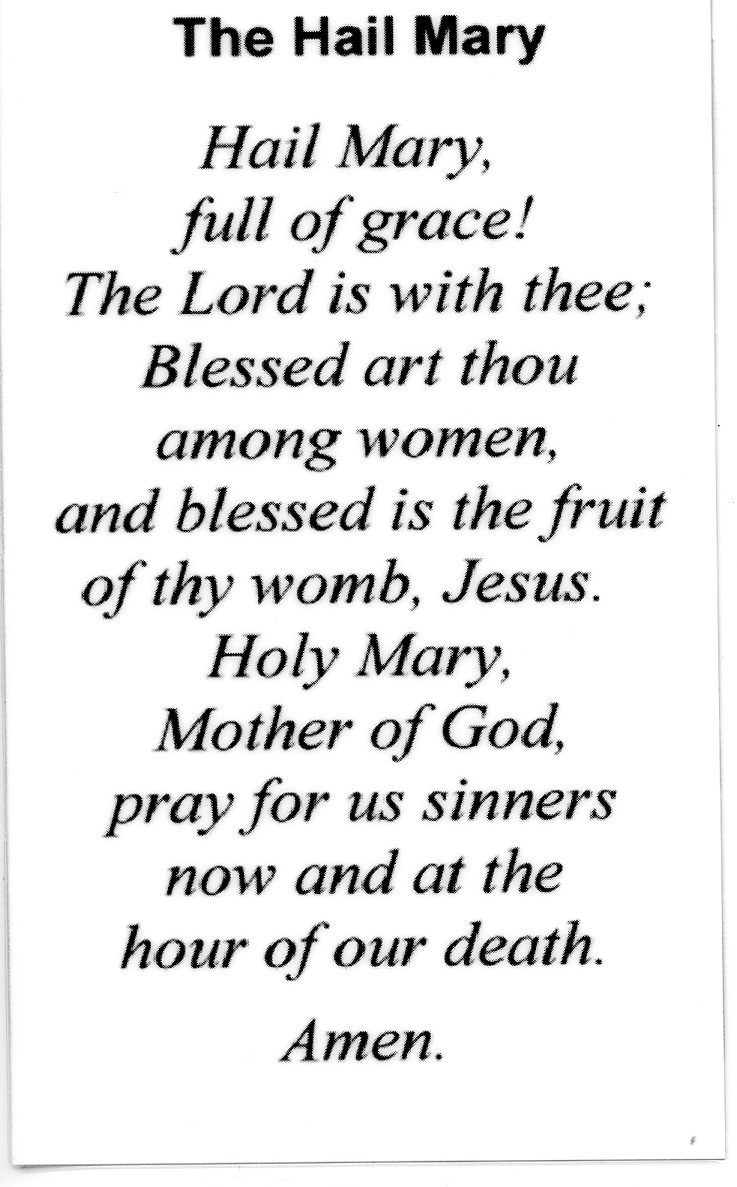 THE HAIL MARY Holy Card Prayer Card pack of 25 - Etsy Canada