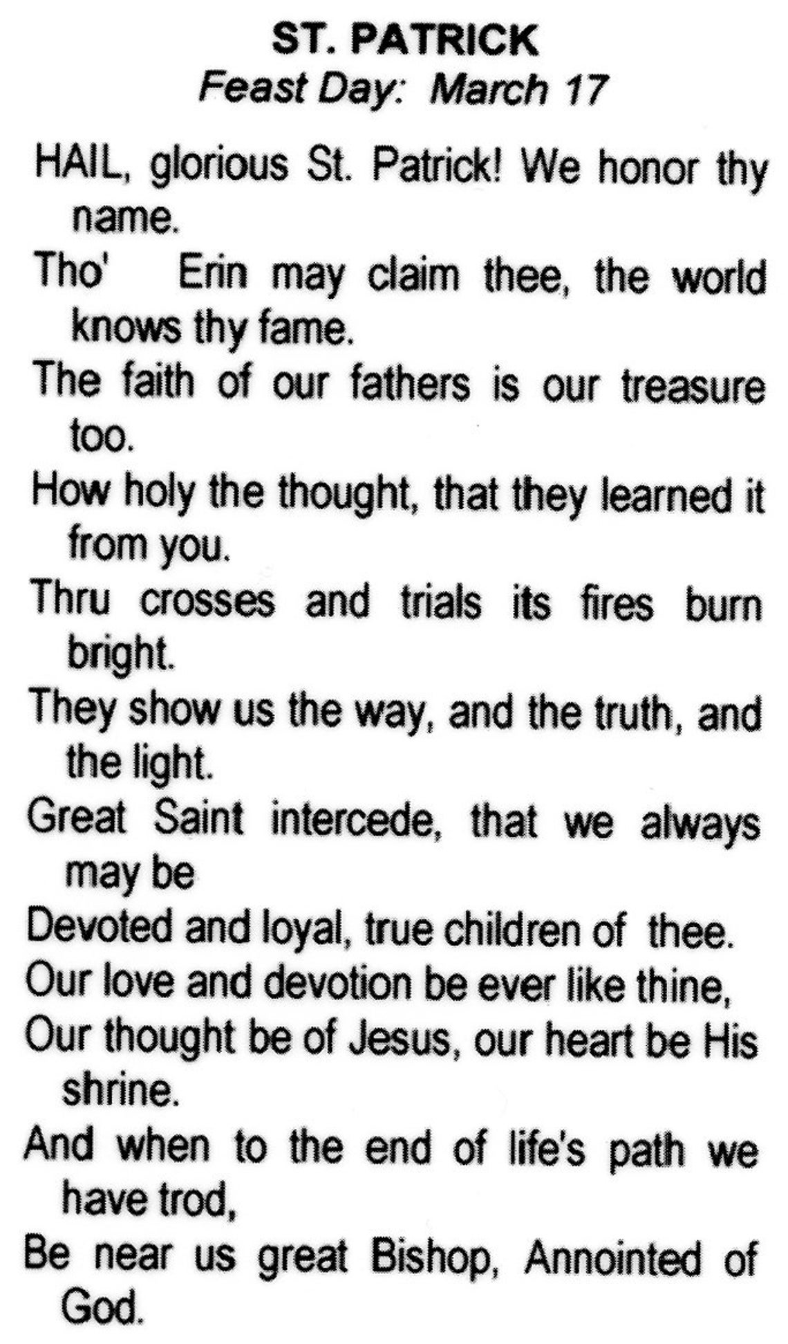 ST. PATRICK Holy card Prayer card Pack of 25 | Etsy