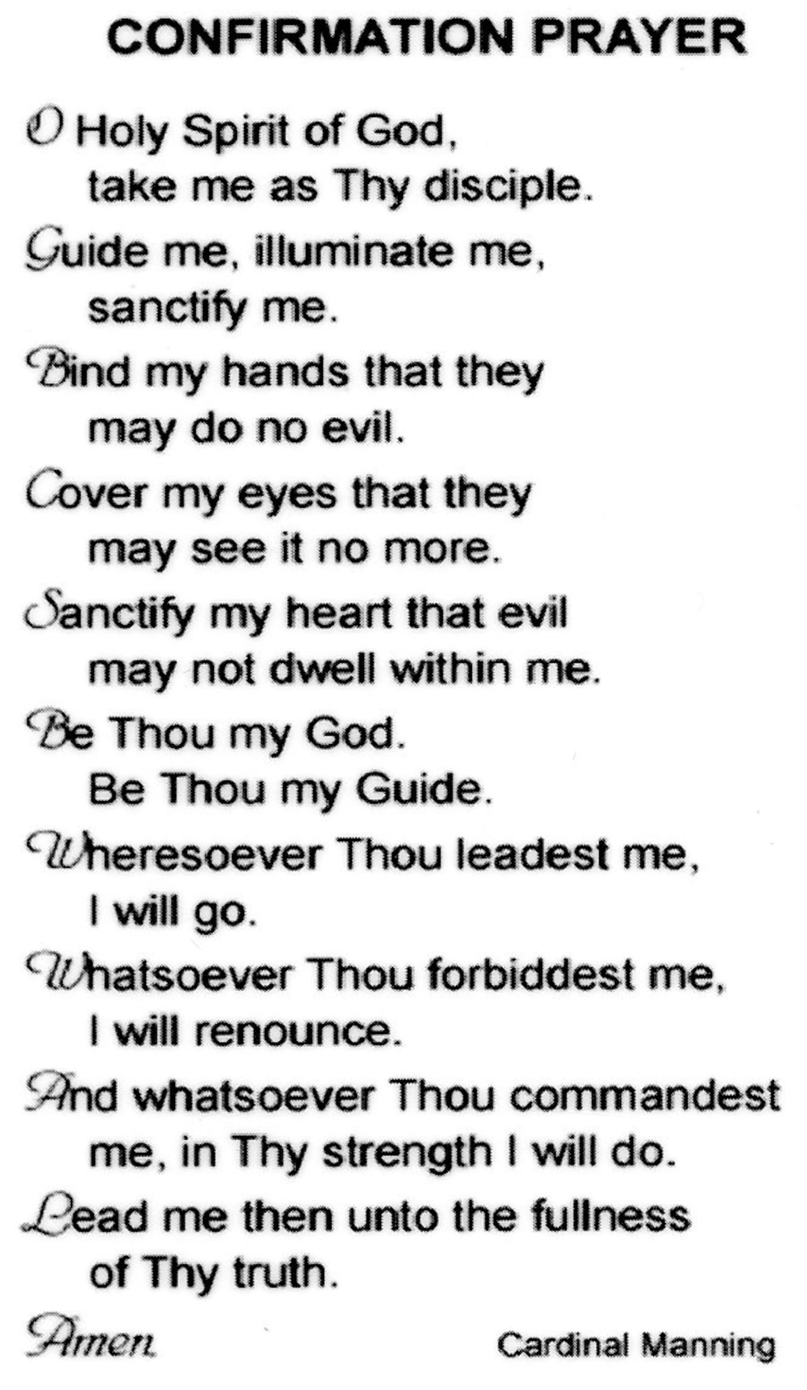 CONFIRMATION PRAYER GIRL Holy Card Prayer Card pack of 25 - Etsy