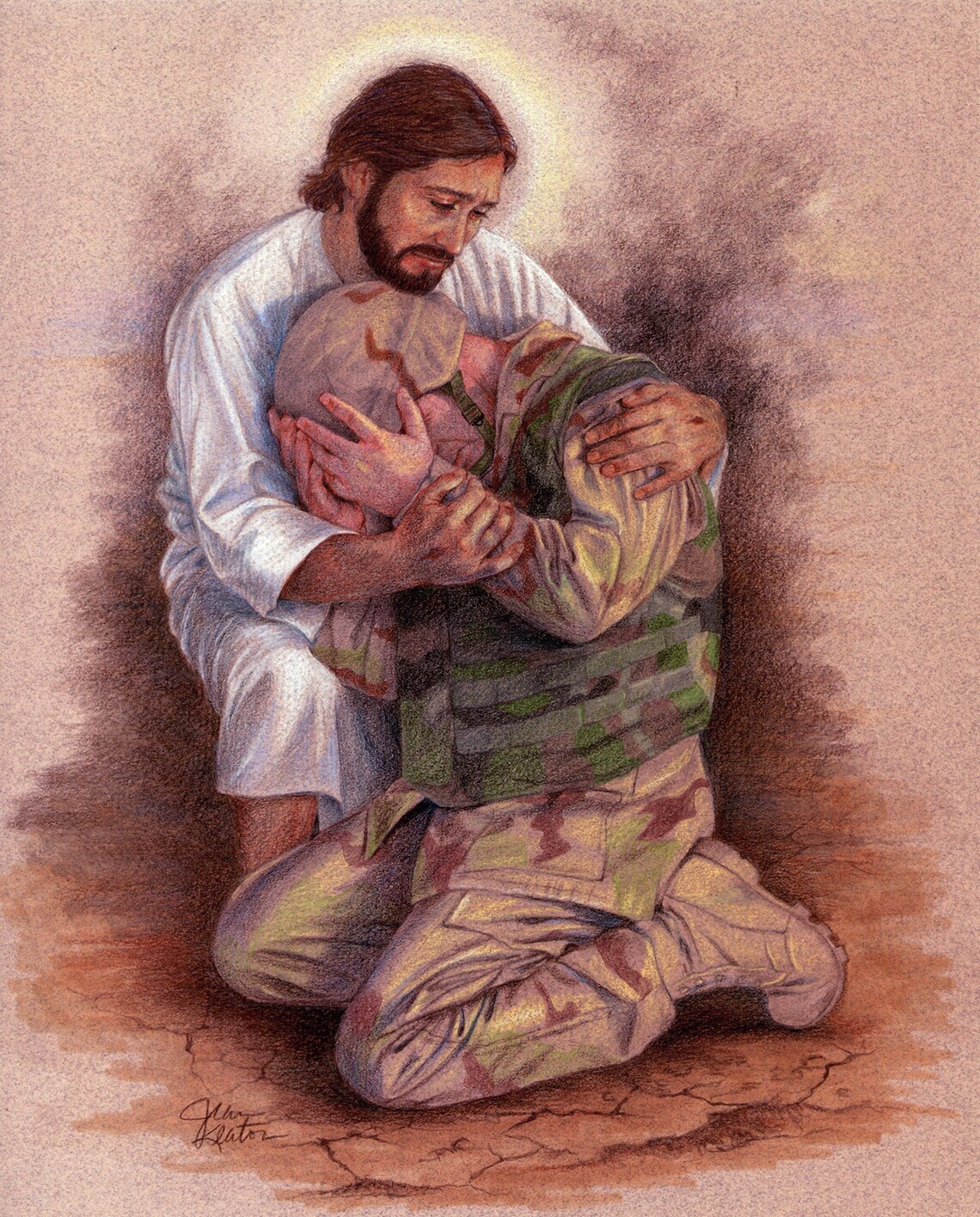Jesús con soldado 2 Imagen católica impresión - Etsy México