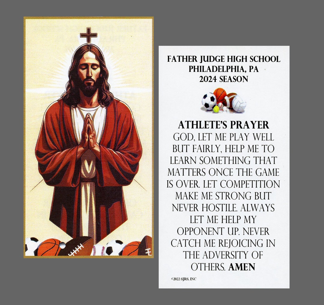Athlete's Prayer - Personalized School Sports Laminated Prayer Cards ...