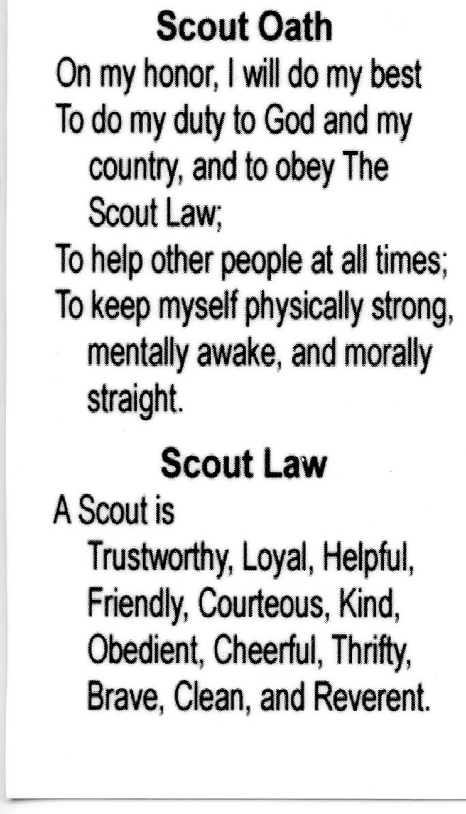SCOUT OATH - Holy Card - Prayer Card -pack of 25 - Etsy