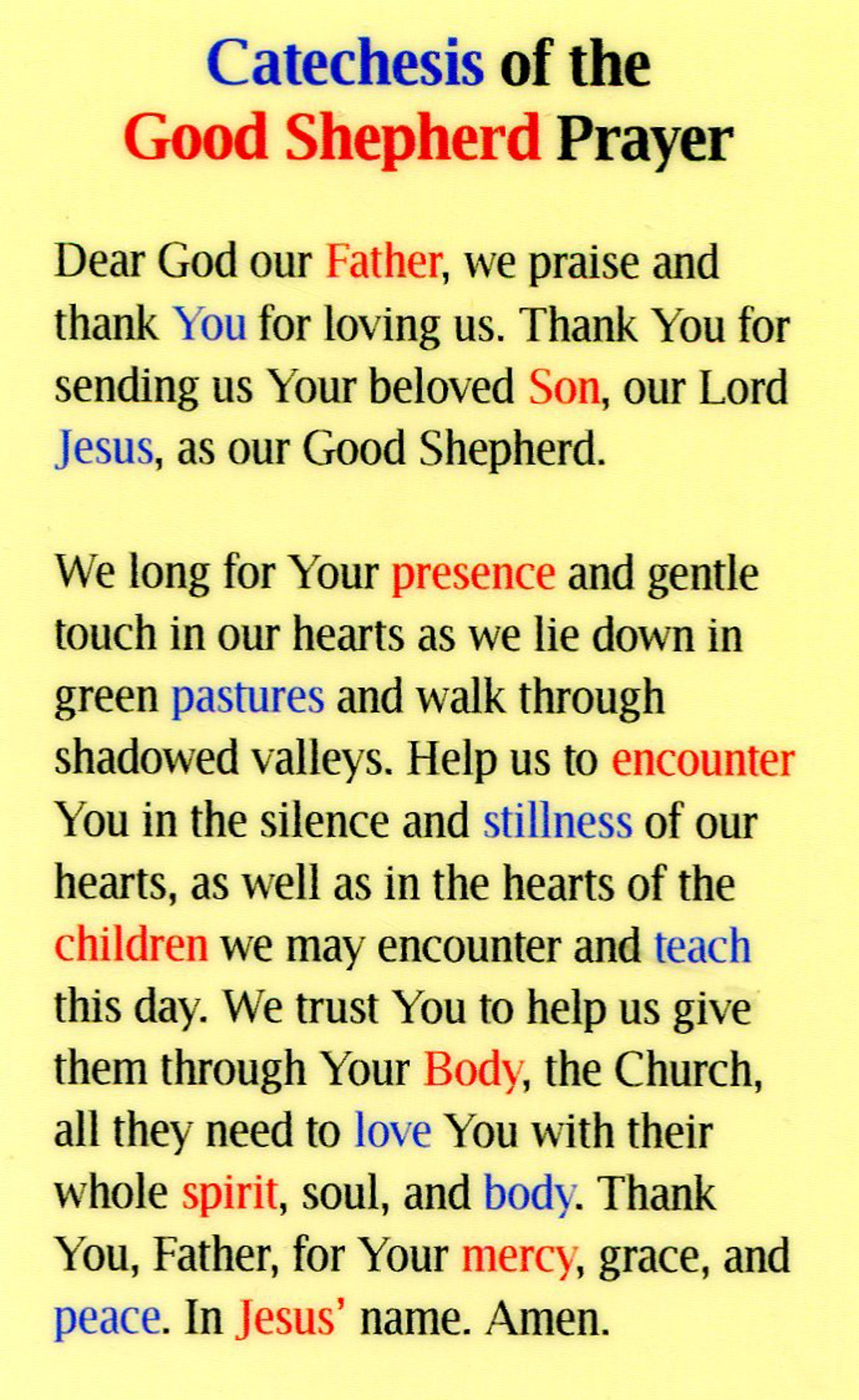 Good Shepherd Prayer N Holy Card Prayer Card pack of 25 | Etsy