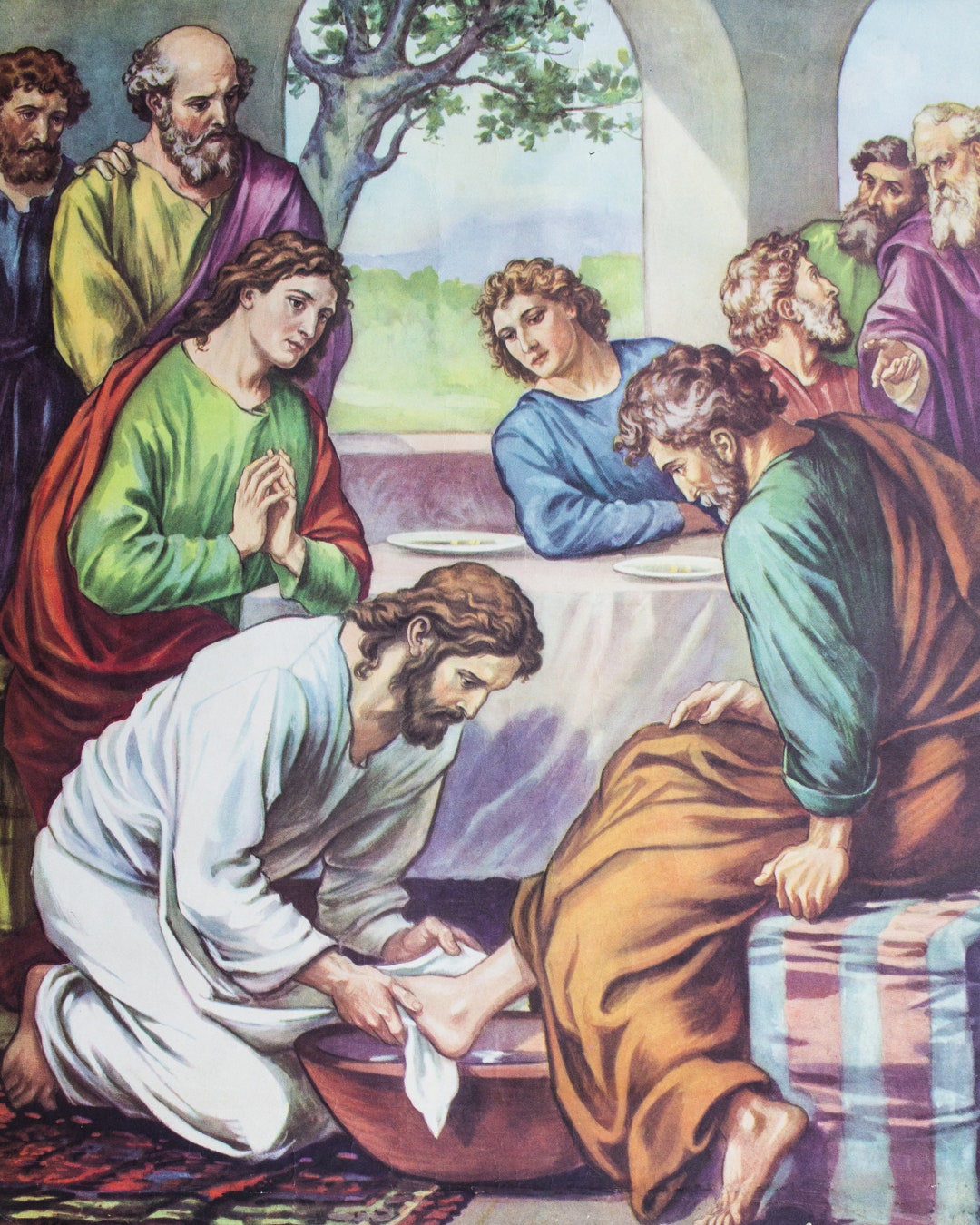 WASHING OF FEET Sh Catholic Picture Print - Etsy
