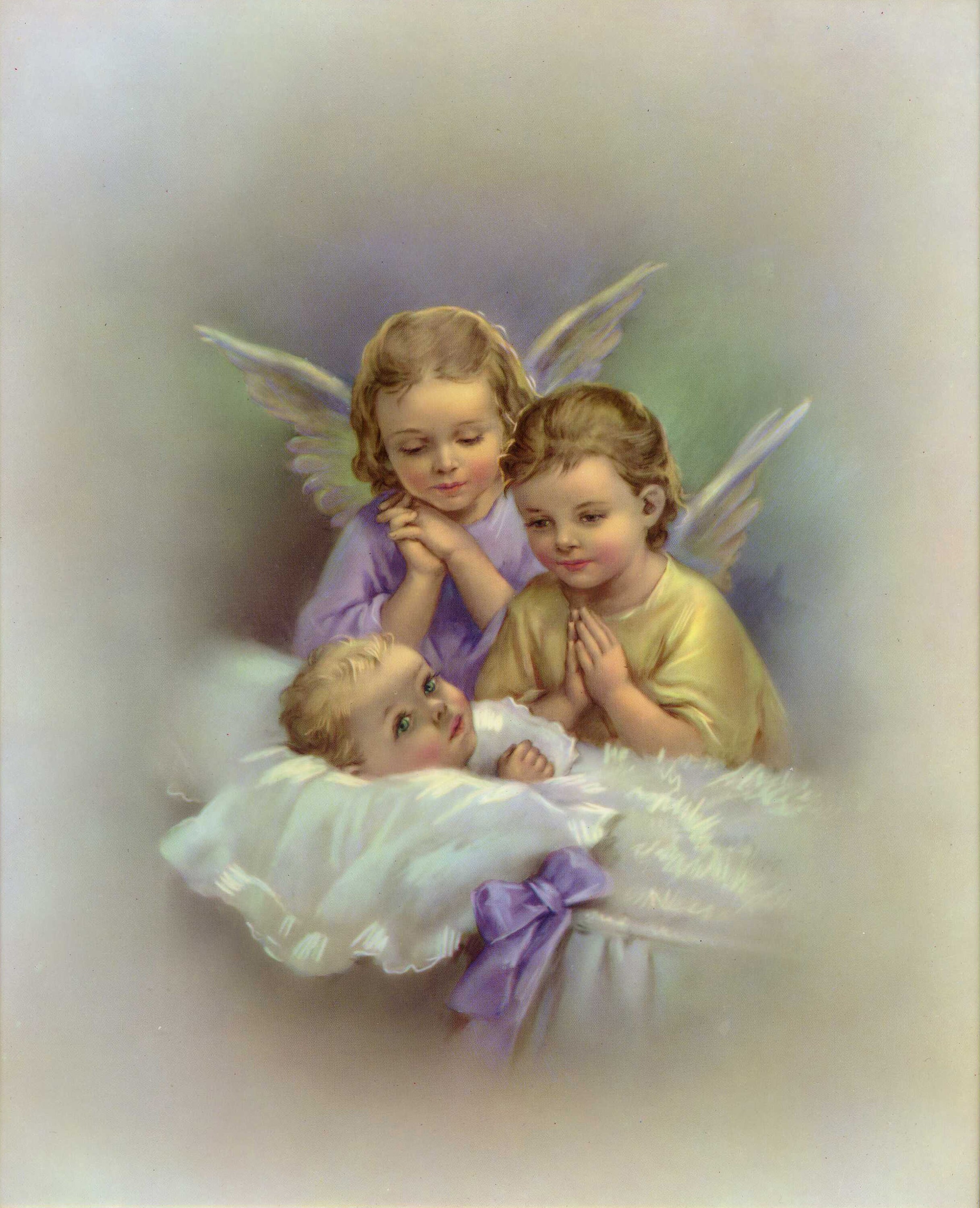 Angels With Baby Catholic Picture Print - Etsy