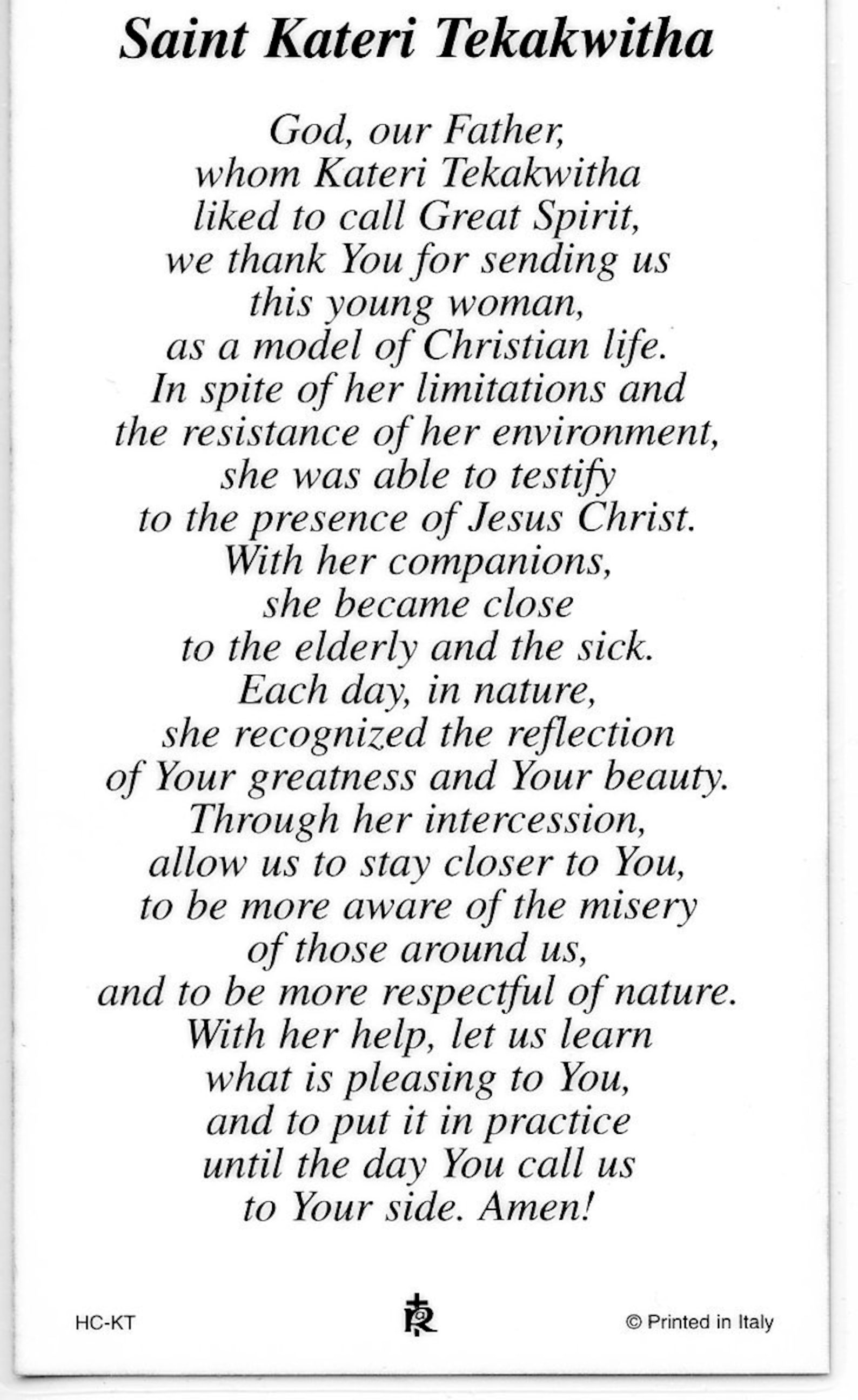 ST. KATERI Holy Card Prayer Card pack of 25 - Etsy