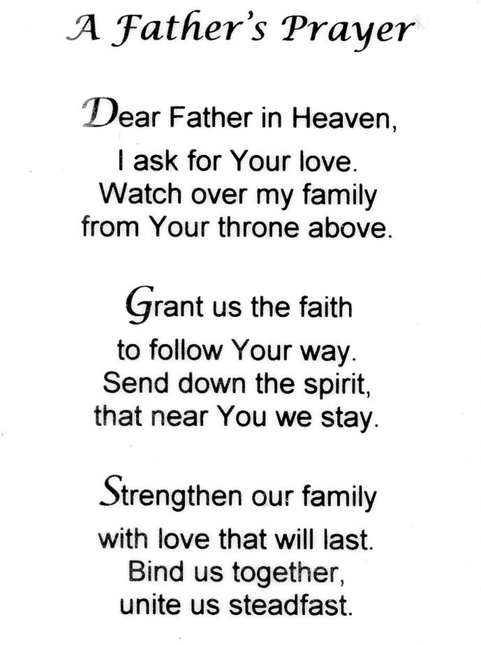 A FATHERS PRAYER Holy Card Prayer Card pack of 25 - Etsy