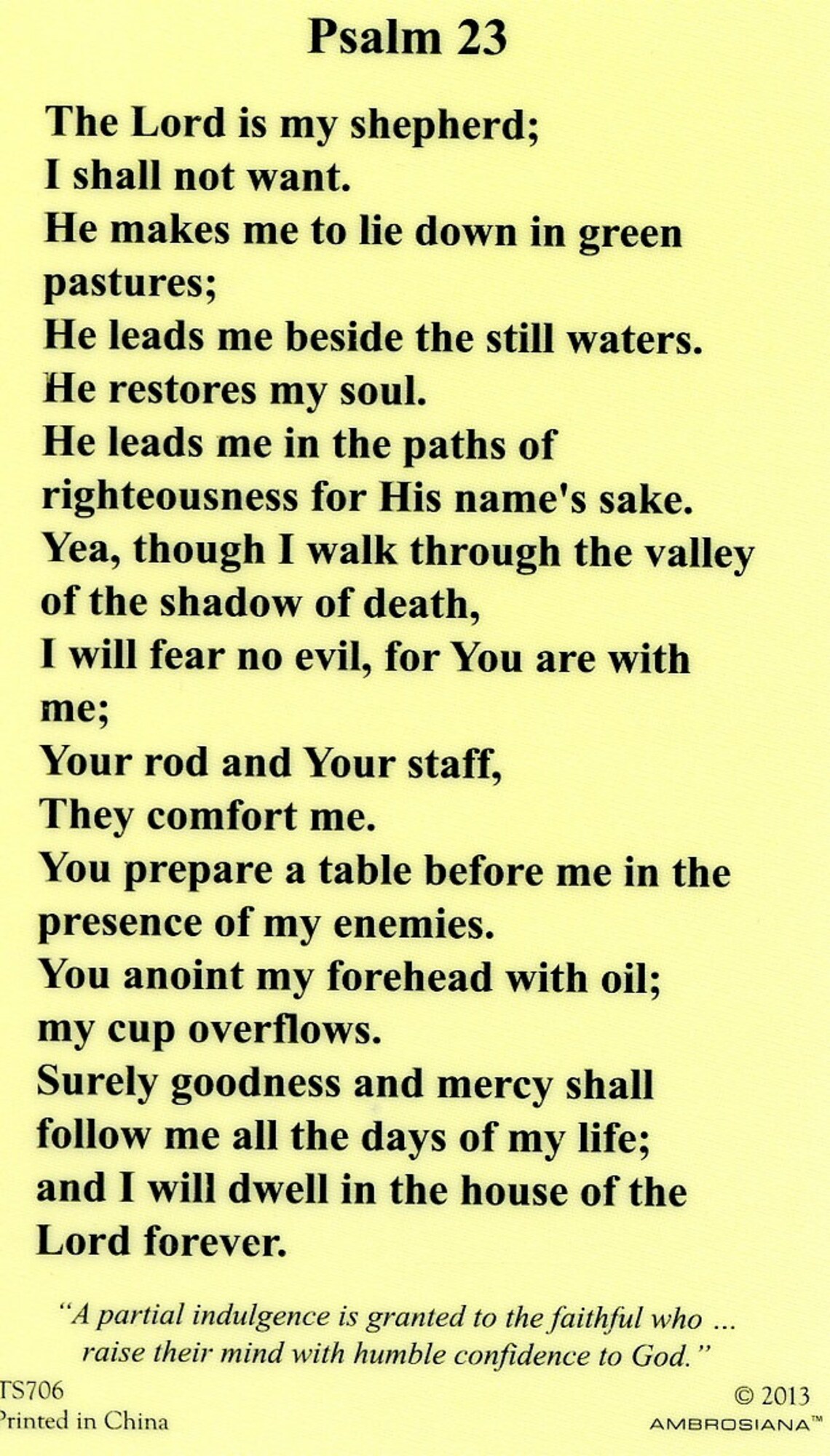 PSALM 23 Holy Card Prayer Card pack of 25 - Etsy