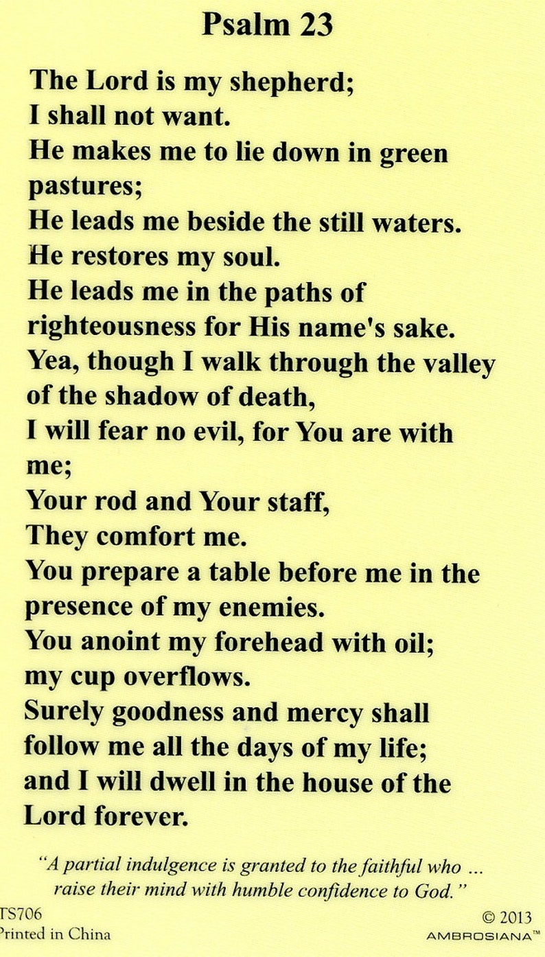 PSALM 23 Holy Card Prayer Card pack of 25 - Etsy