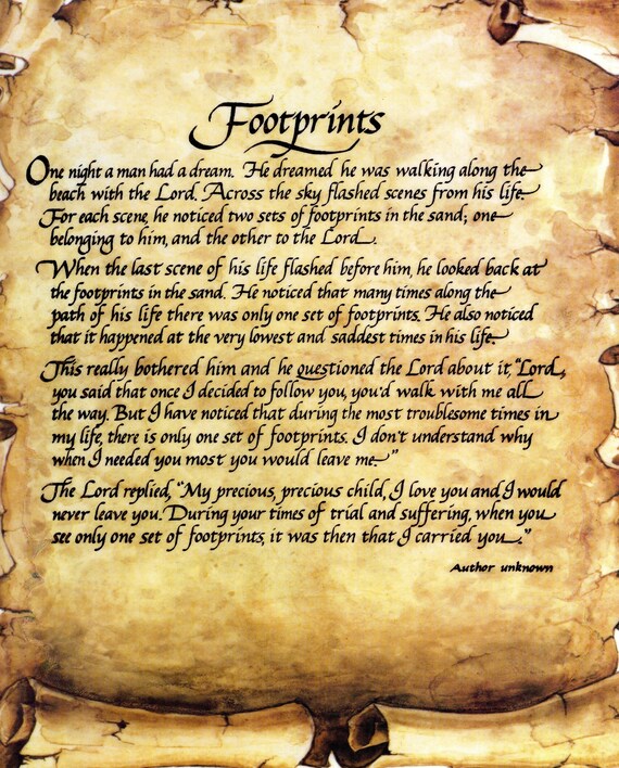 Footprints Catholic Picture Print | Etsy
