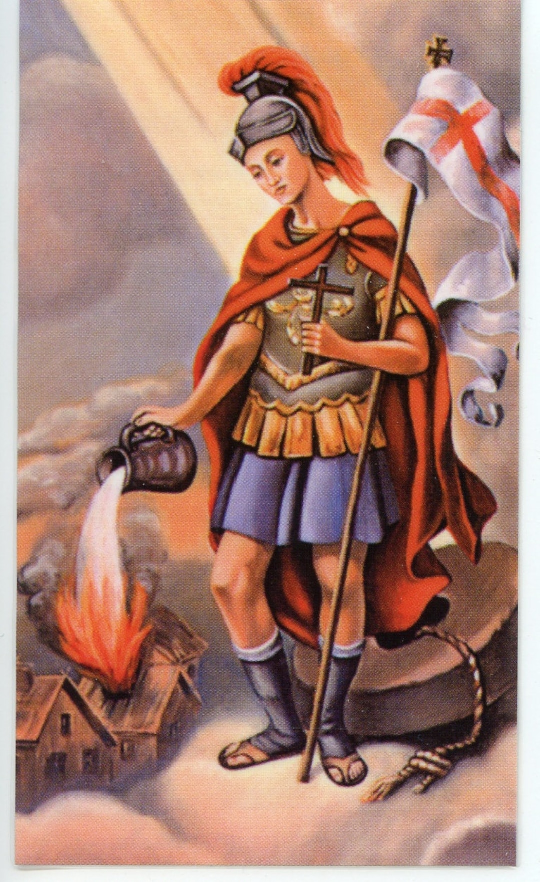 St. Florian - Fireman's Prayer - Relic Holy Card - Blessed by Pope ...