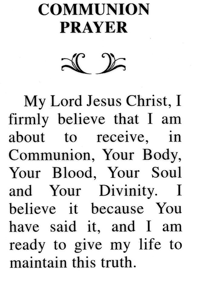 Communion Prayer N Holy Card Prayer Card pack of 25 | Etsy