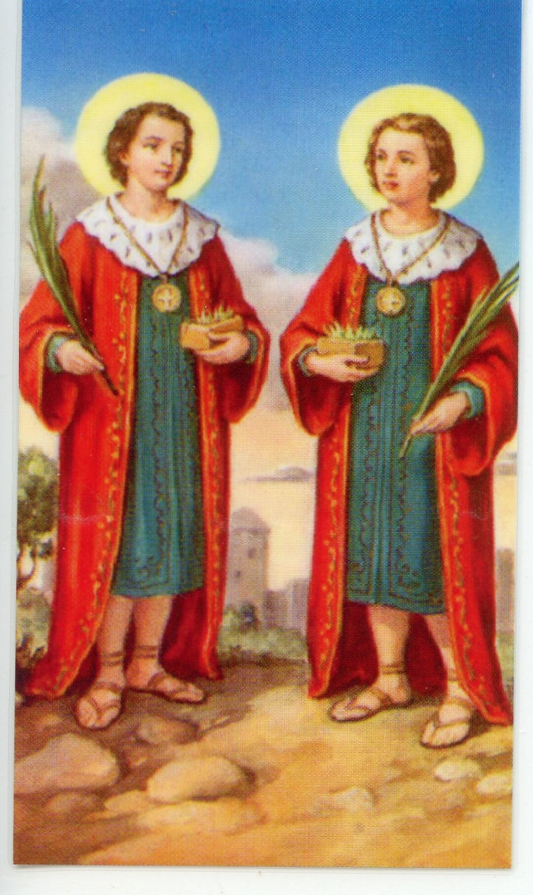 Sts. Cosmas & Damian - Relic Holy Card - Blessed by Pope Francis - Etsy