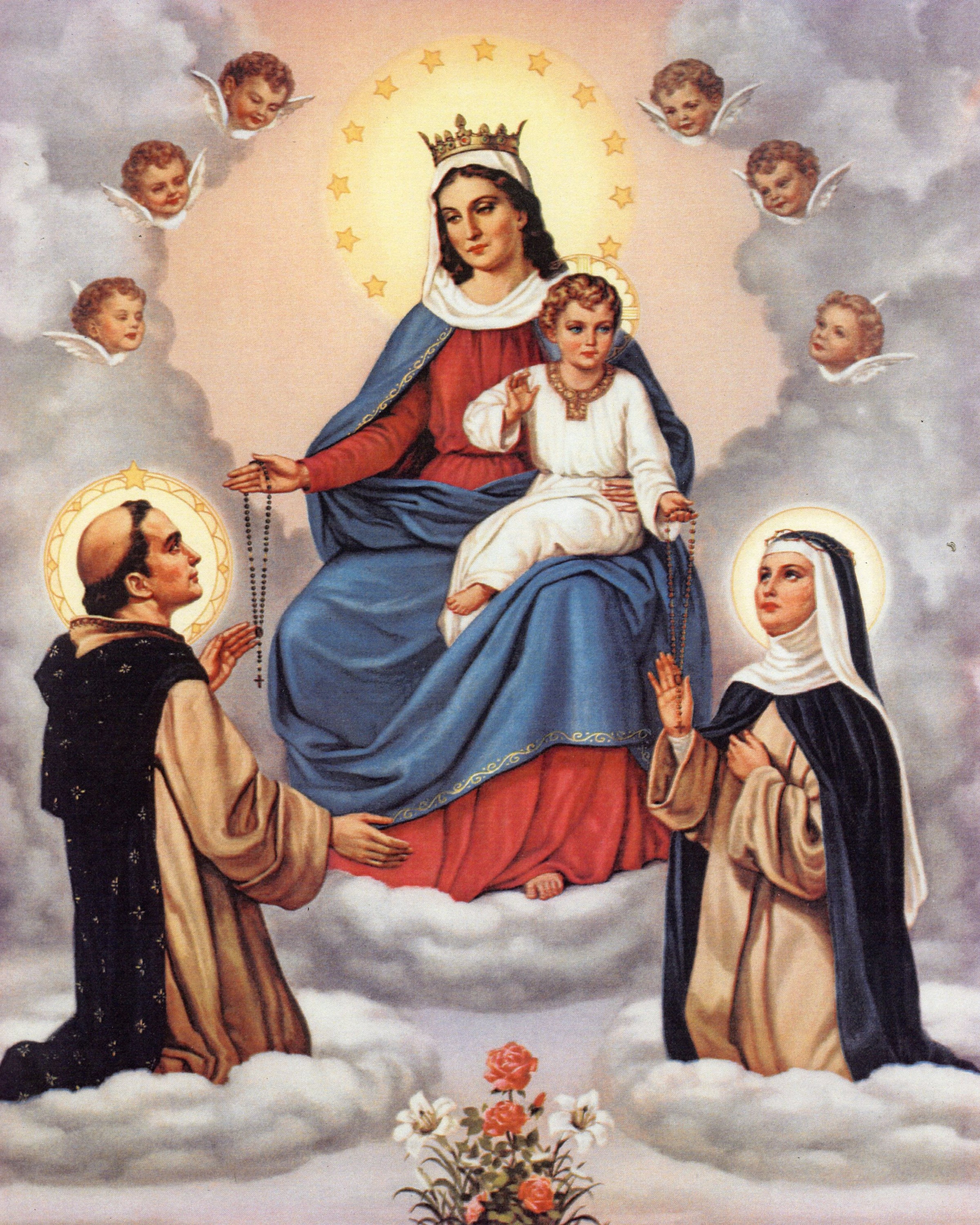 Our Lady of the Rosary - Catholic Picture - Print - Etsy