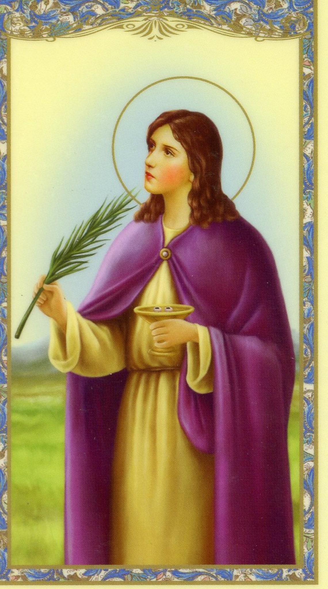 ST. LUCY PRAYER Relic Holy Card Blessed by Pope Francis - Etsy