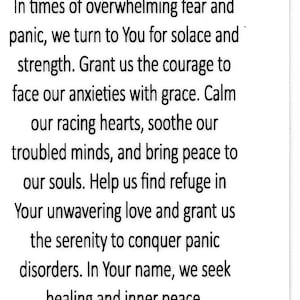 Panic Disorder Prayer U - Holy Card - Prayer Card -pack of 25 - Etsy
