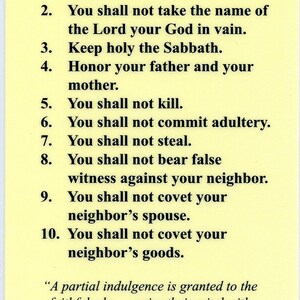 THE TEN COMMANDMENTS - Holy Card - Prayer Card -pack of 25 - Etsy