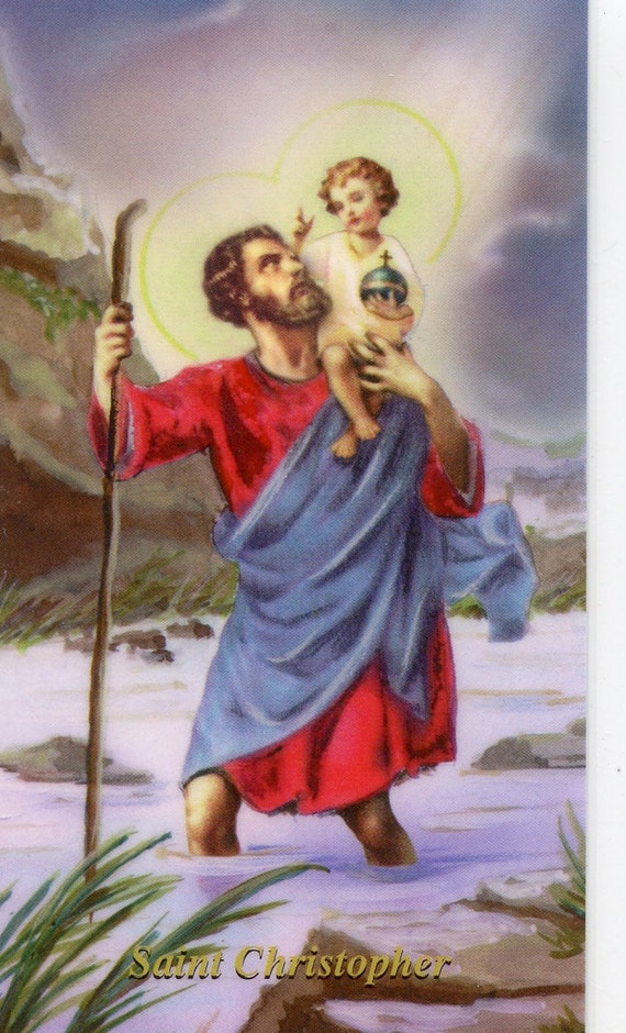 St. Christopher Motorist's Prayer Relic Holy Card - Etsy