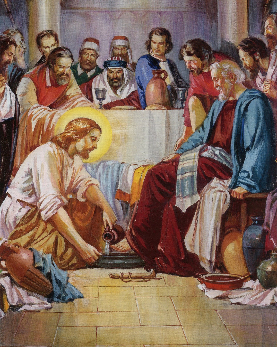 Jesus Washes Apostles Feet P Catholic Picture Print - Etsy