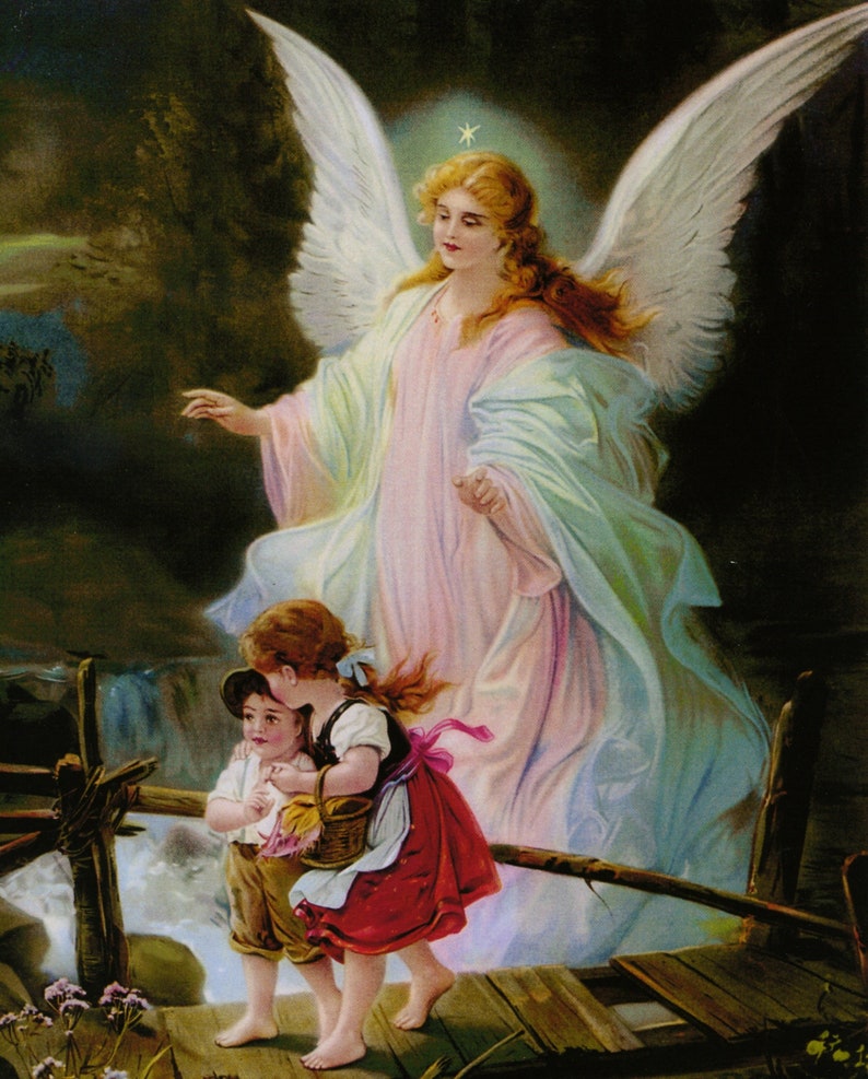 Guardian Angel 8 Catholic Picture Print - Etsy