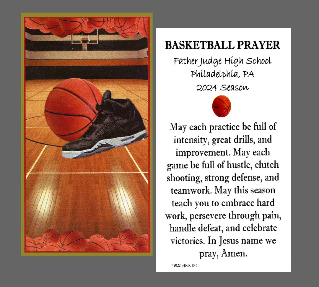 Basketball Prayer Personalized School Sports Laminated Prayer Cards ...