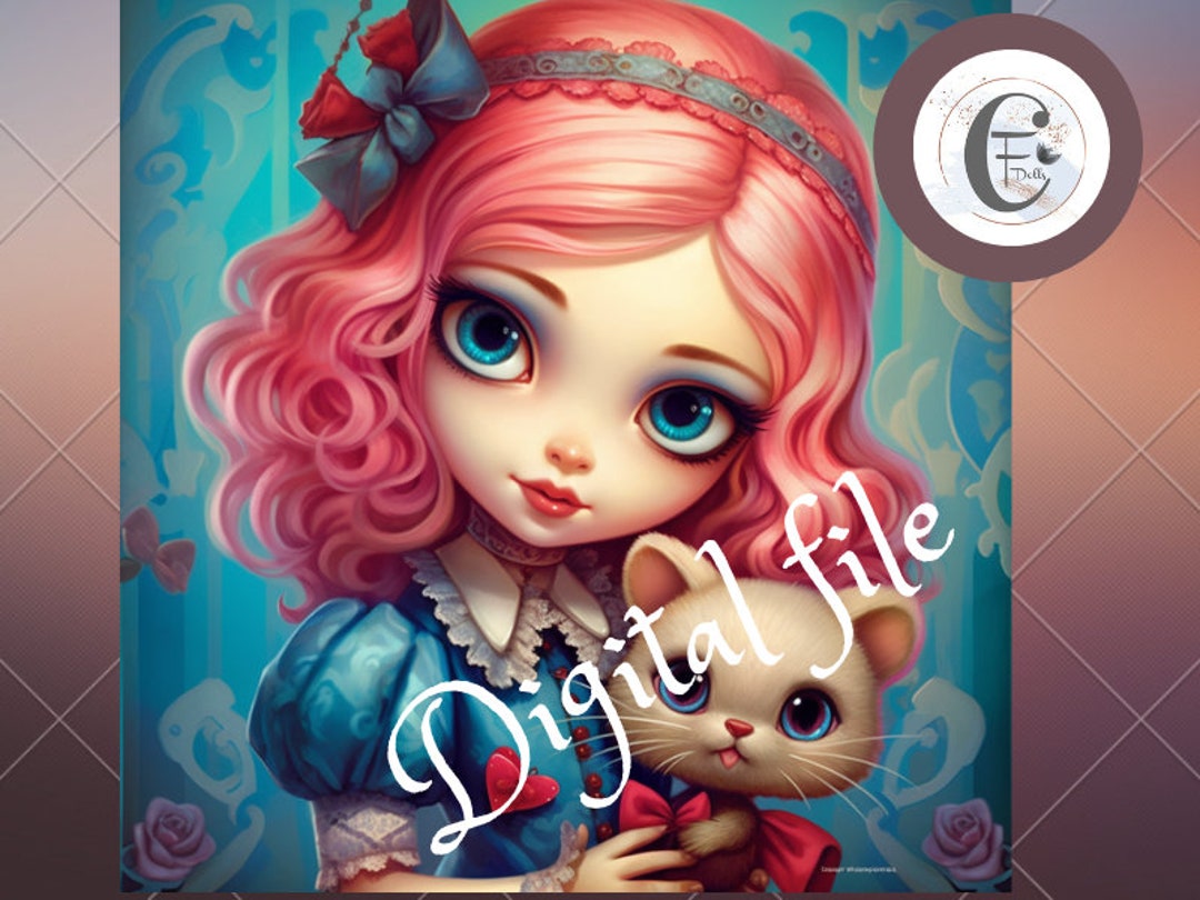Blythe Doll Picture Alice in Wonderland Digital File, Digital Art, PNG ...