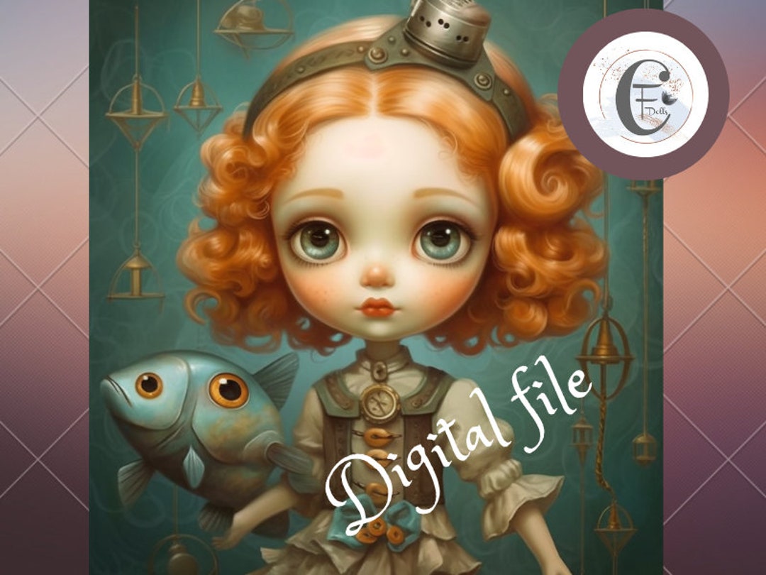 Blythe Doll Picture File Steampunk Fish Digital File, Digital Art, PNG ...