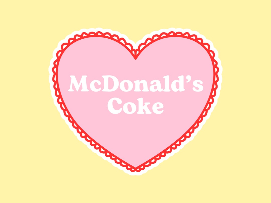 Mcdonald's Coke Heart Sticker: Laminated Easy Peel Decal - Etsy